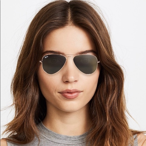 Ray-Ban | Accessories | Rayban Silver And Black Aviator Sunglasses ...